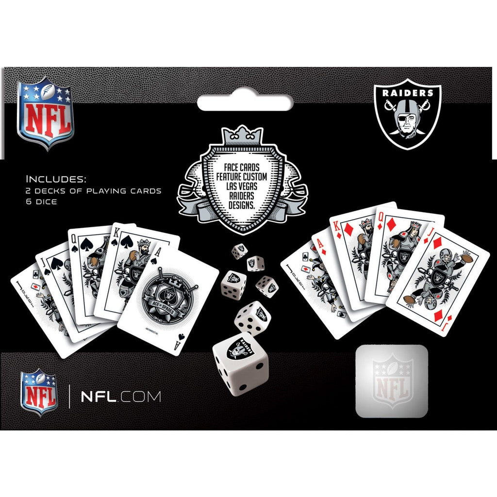 Las Vegas Raiders - 2-Pack Playing Cards & Dice Set – Poker Chip Lounge