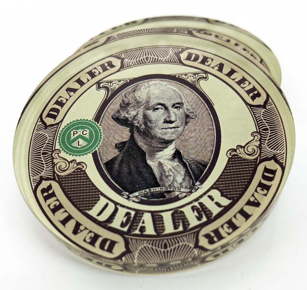 Crystal Poker Dealer Button Chips - Dead Presidents – Poker Chip Lounge