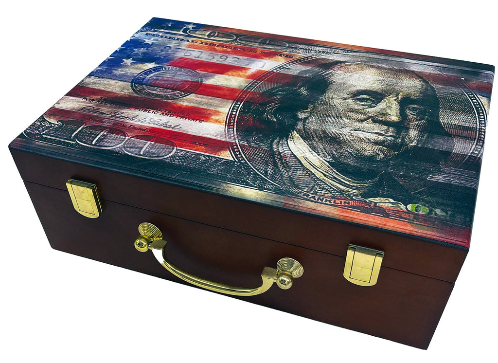 Dead Presidents - Wood Poker Case 500 Capacity – Poker Chip Lounge