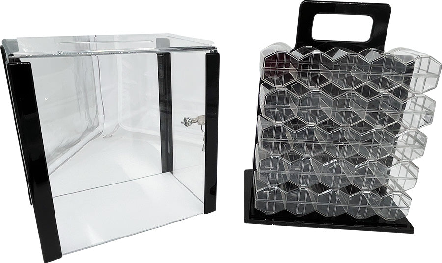 1000 Capacity Acrylic Poker Chip Carrier With Trays For 43mm Size Chip ...
