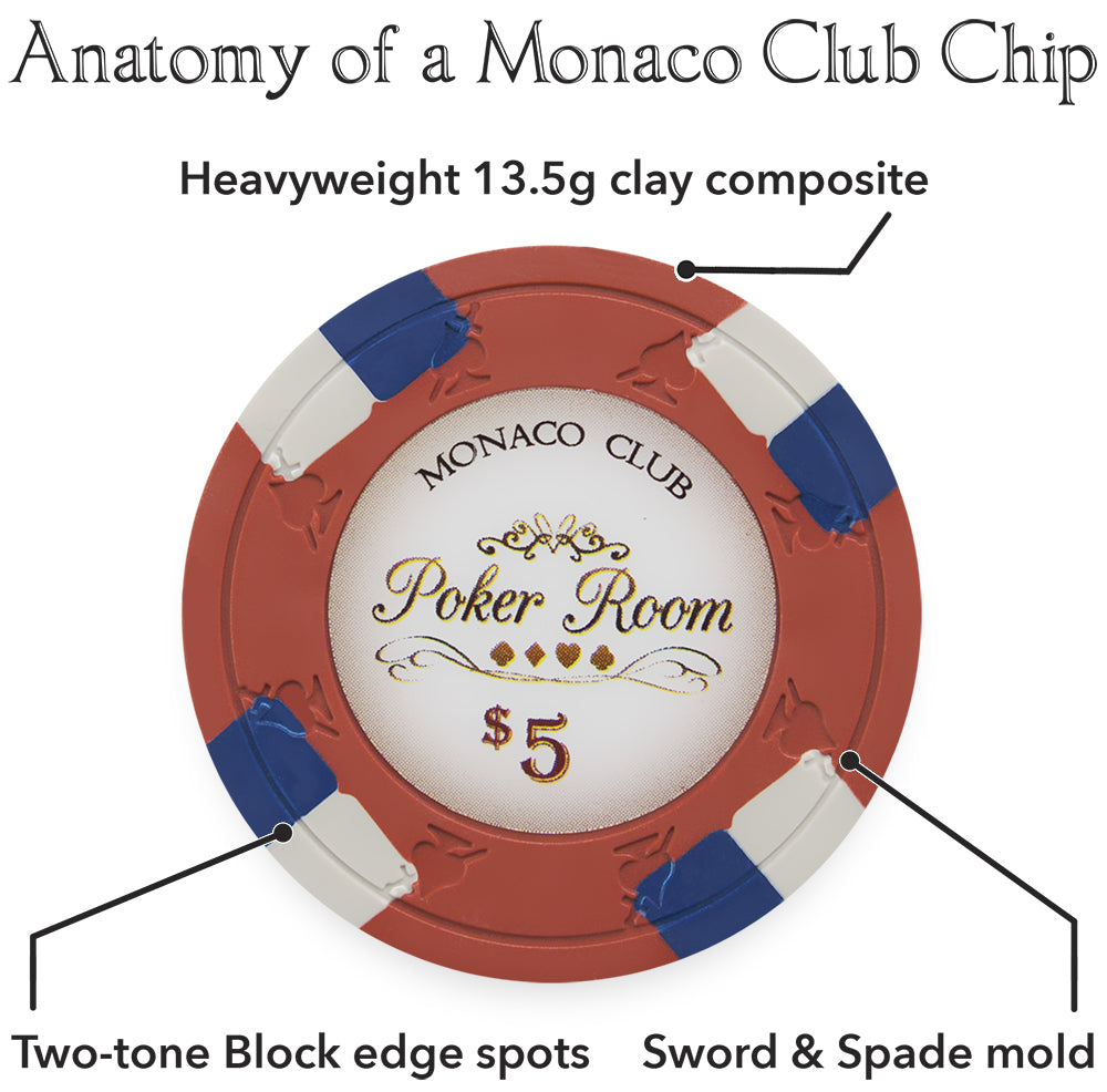 Monaco Club 13.5 Gram Clay Poker Chip Sample Pack - 12 Chips – Poker ...