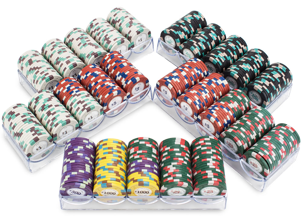 Poker Knights 13.5 Gram Clay Poker Chip Set in Premium Aluminum Case ...