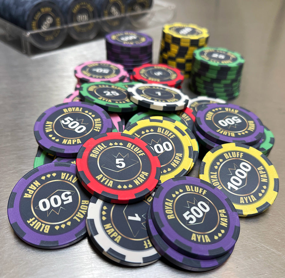 Custom Ceramic Poker Chips | Edge-to-Edge Design | 39mm, 43mm, 46mm ...