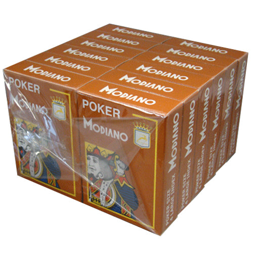 Modiano Cristallo Brown Poker Size Jumbo 4 PIP Index Single Deck ...