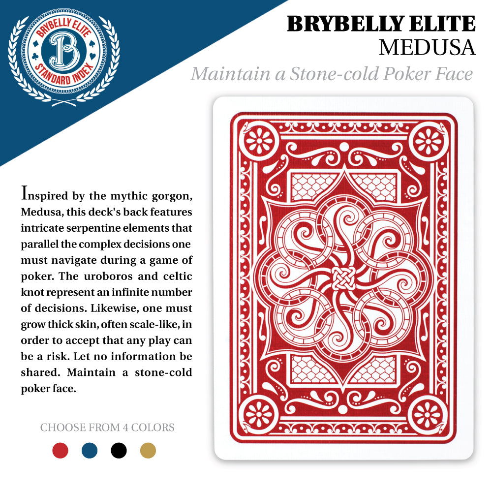 Red Brybelly Elite Medusa Deck - Poker (Wide) Size / Regular Index ...
