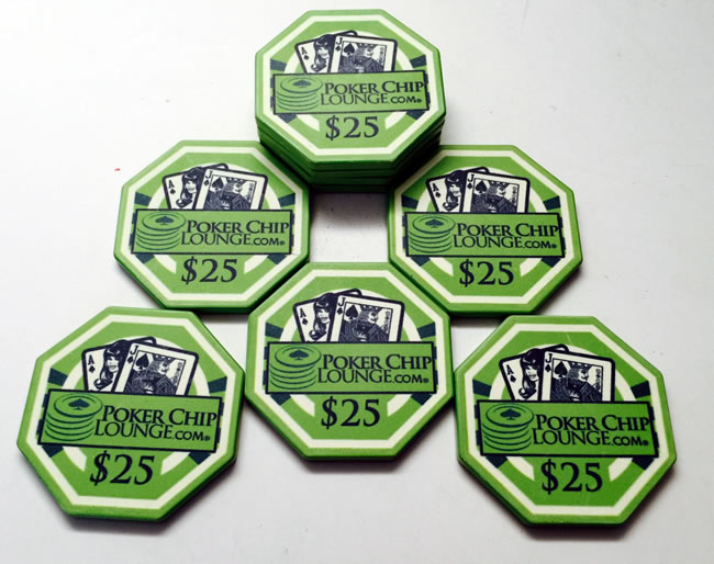 Custom Ceramic Poker Chips - Octagon Shaped - Sample Pack - 7 Chips ...