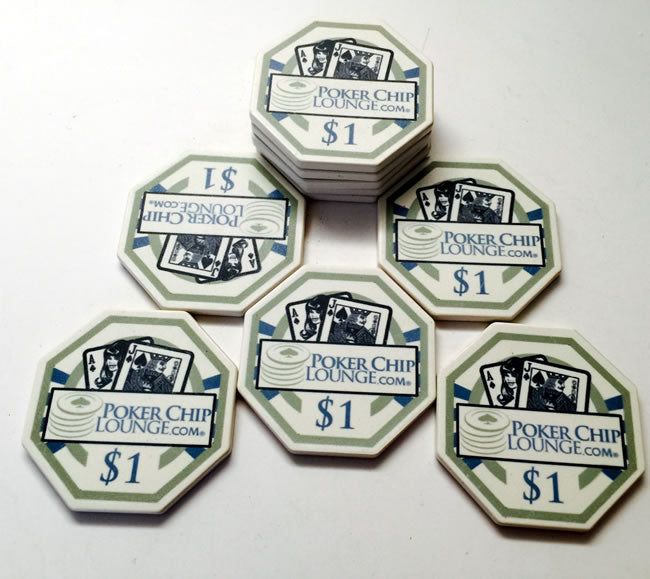Custom Ceramic Poker Chips - Octagon Shaped - Sample Pack - 7 Chips ...