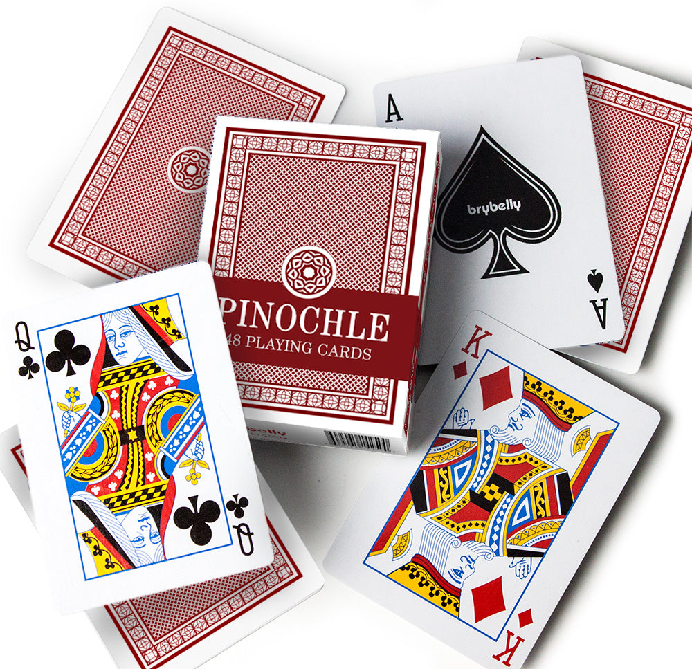 Unbranded Red Blue Pinochle Playing Cards Double Deck Set – Poker Chip ...